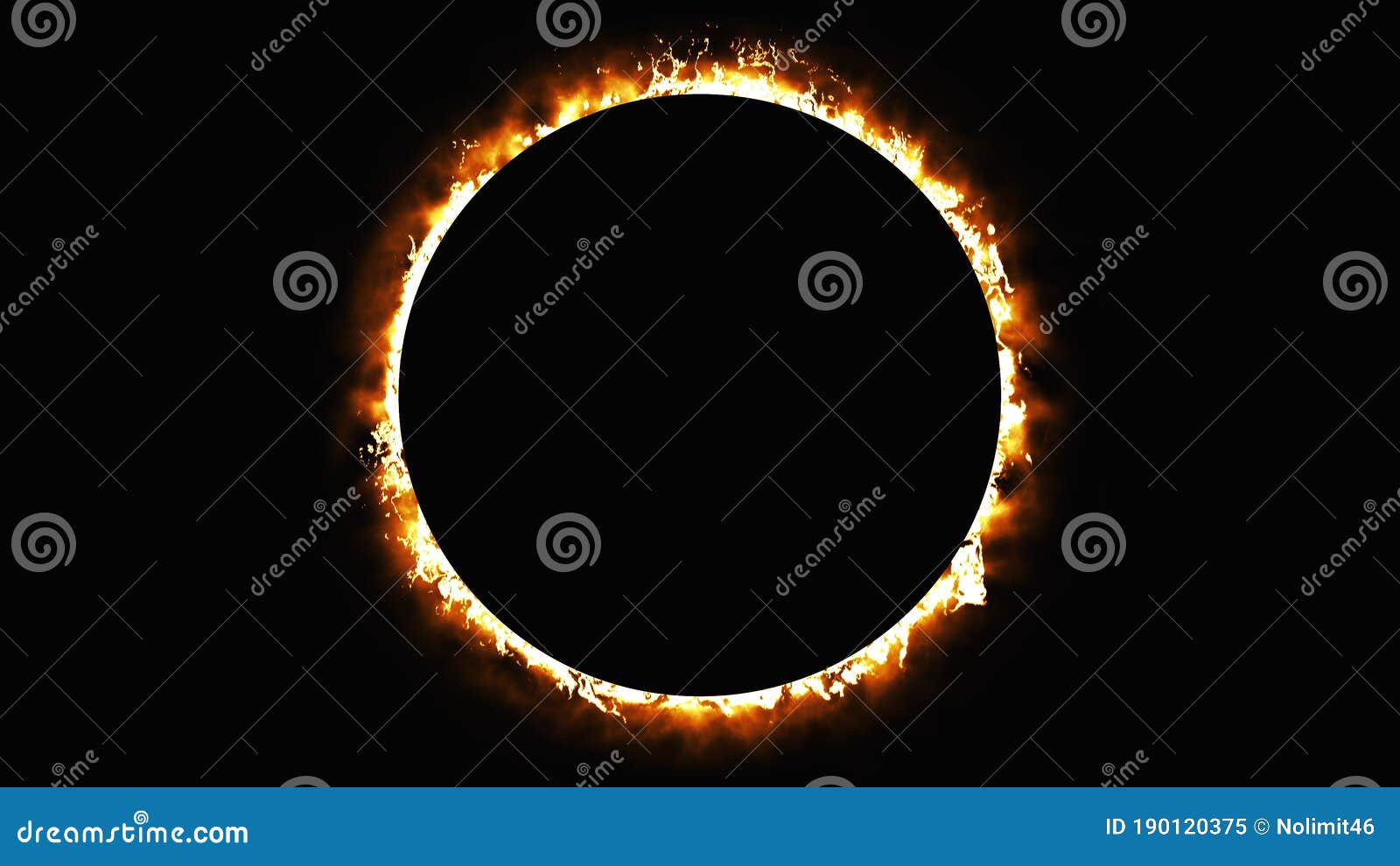 Solar Eclipse, Computer Generated. Burning Ring Of Fire, Portal, Gate ...