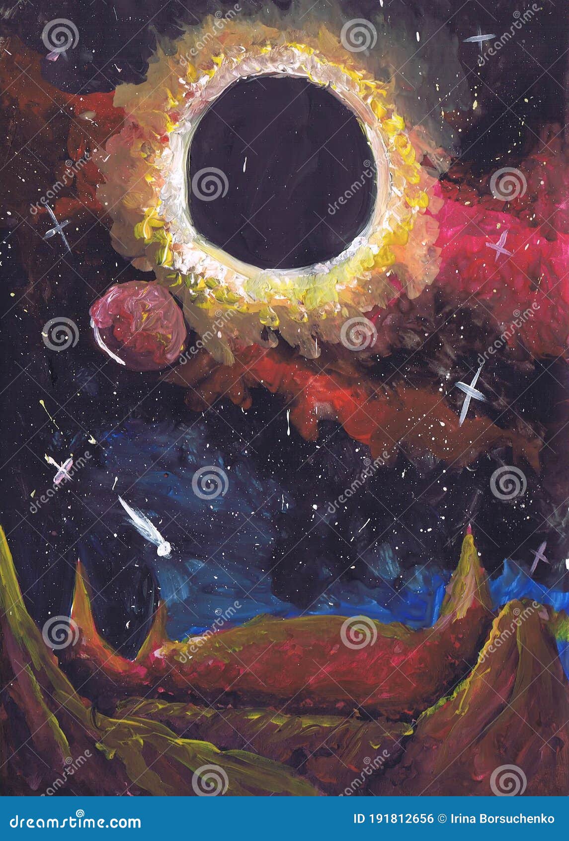 Cosmic Drawing: Stylized Solar System, Orbits, Planets, Space Structure ...