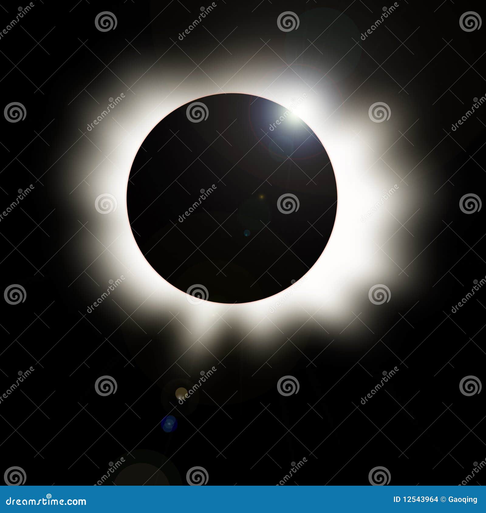 Solar Eclipse with Digital Work Stock Illustration - Illustration of ...