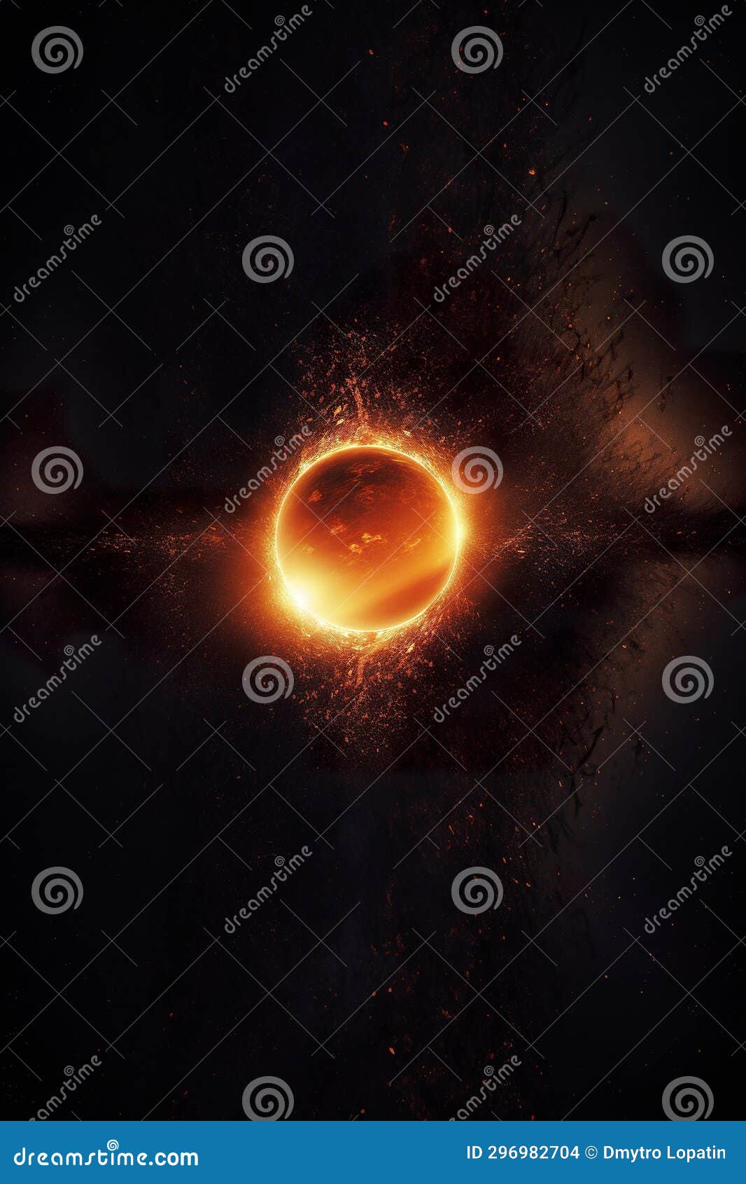 Solar Eclipse Disk on Black Night Sky, Dark Background with Black Hole ...