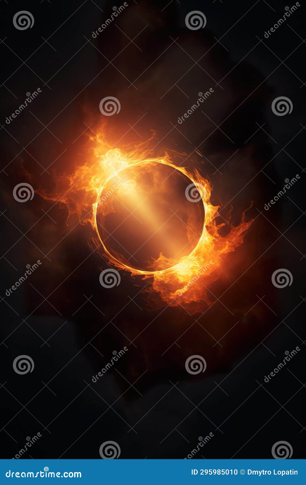 Solar Eclipse Disk on Black Night Sky, Dark Background with Black Hole ...