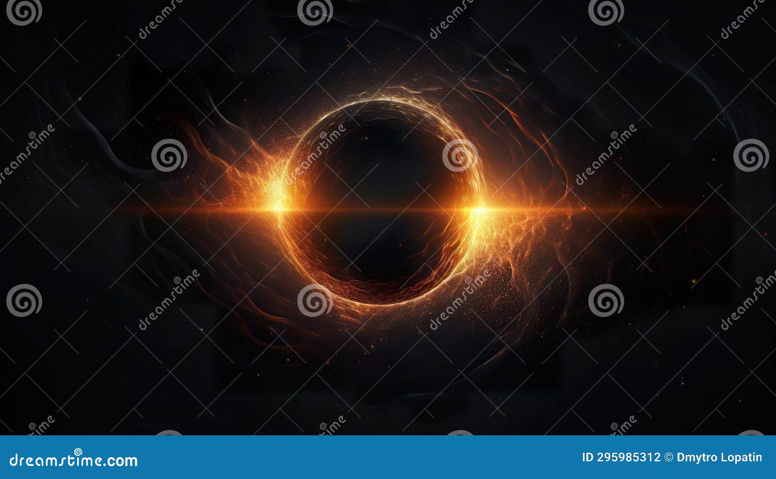 Solar Eclipse Disk on Black Night Sky, Dark Background with Black Hole ...