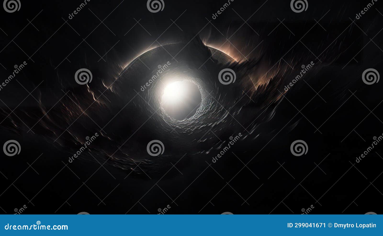 Solar Eclipse Disk on Black Night Sky, Dark Background with Black Hole ...