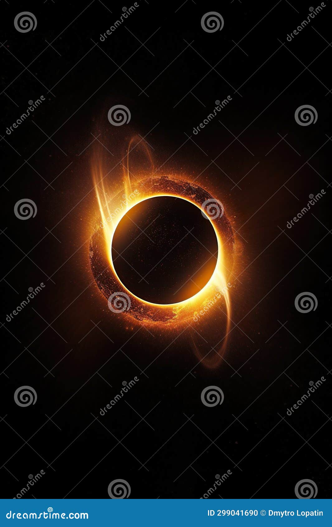 Solar Eclipse Disk on Black Night Sky, Dark Background with Black Hole ...