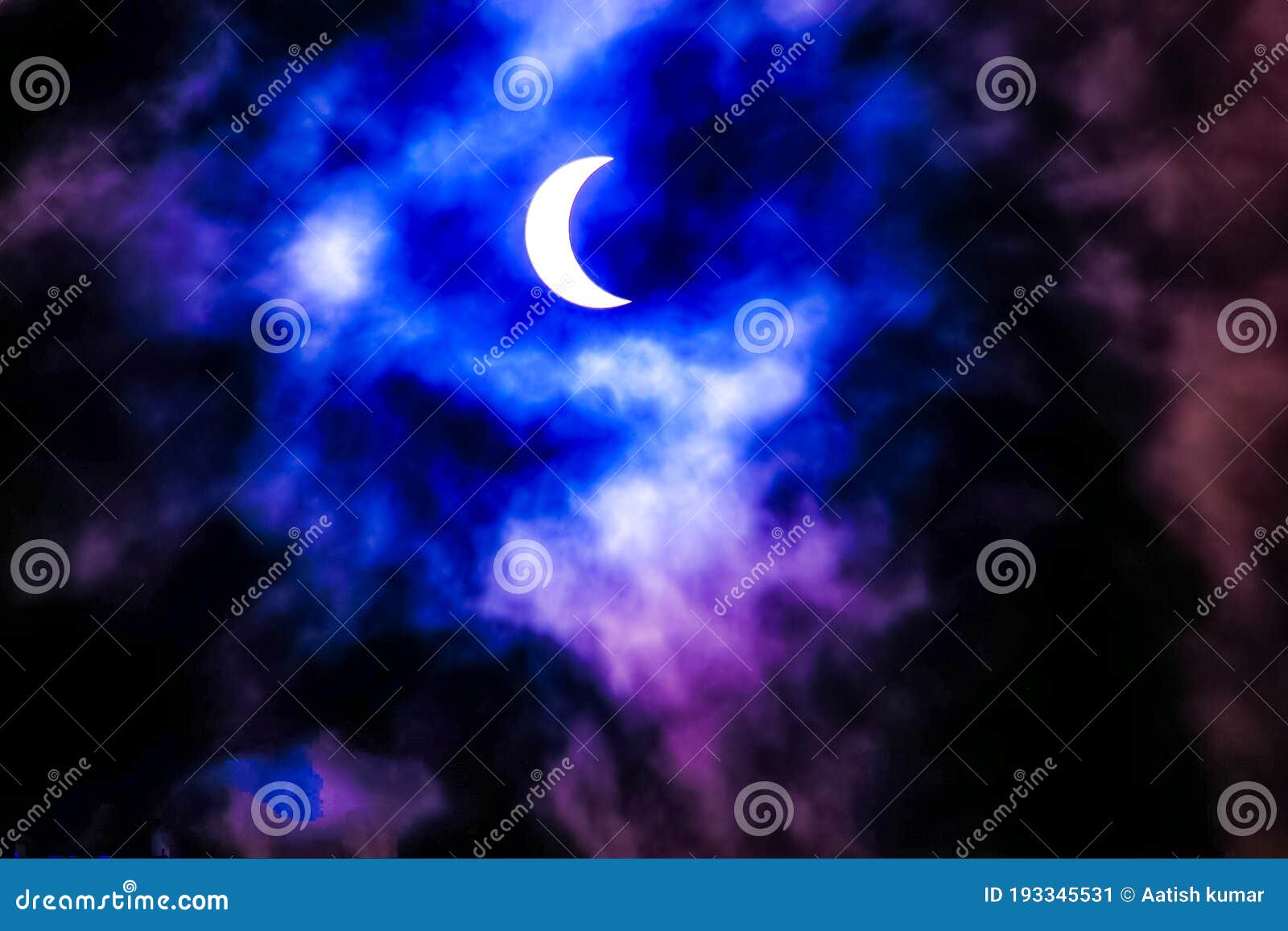 Solar Eclipse with Dramatic Clouds Stock Image - Image of solar ...