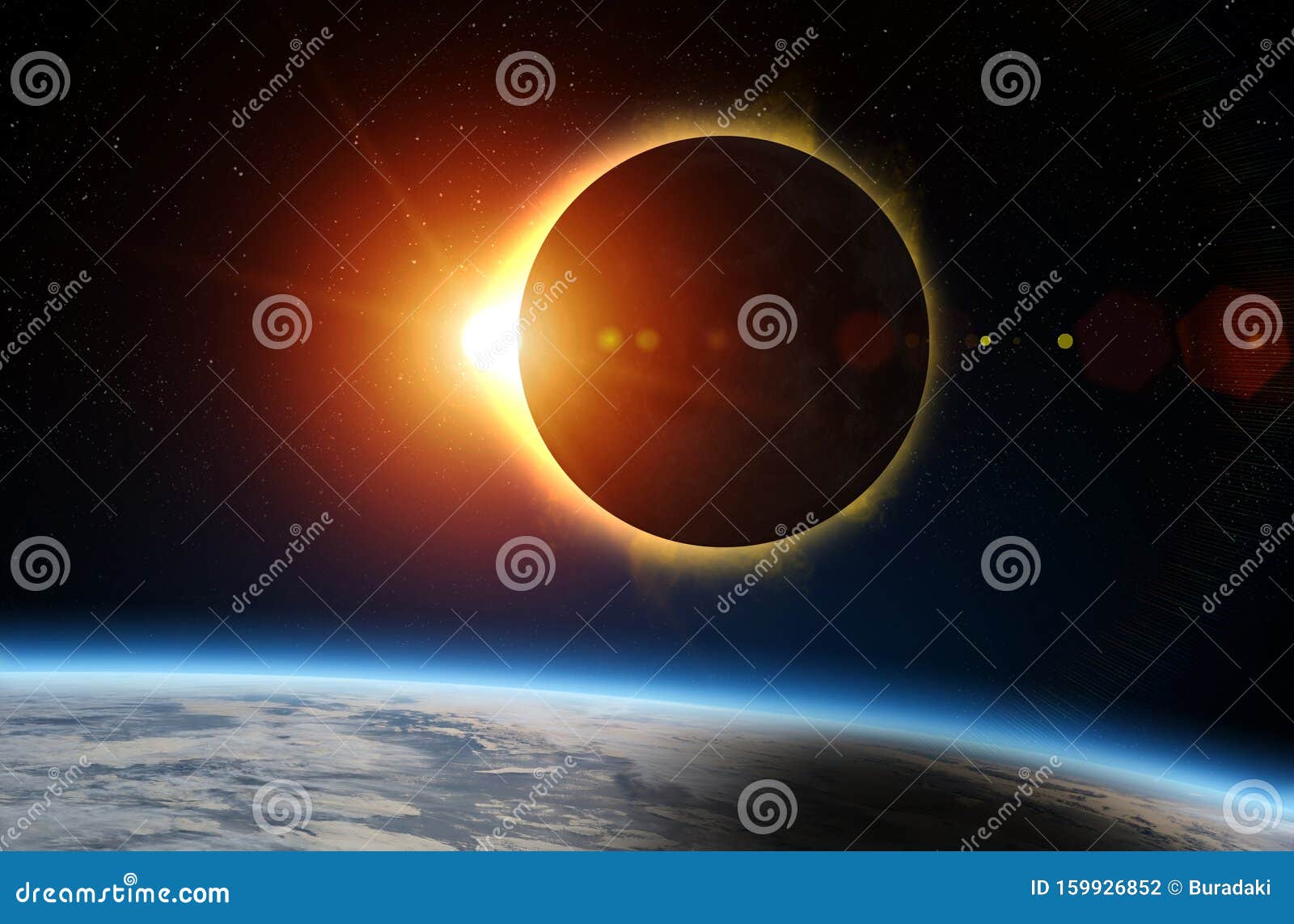 Solar Eclipse With Black Sky Sun Stock Photography | CartoonDealer.com ...