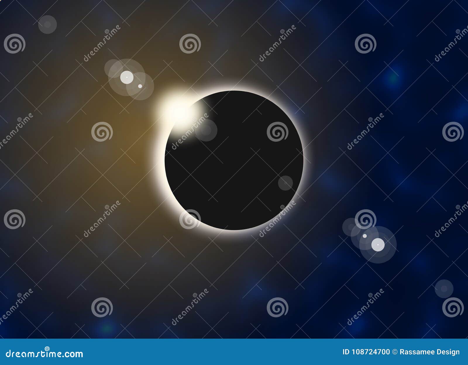 Solar Eclipse and Flare in the Sky Illustrations Stock Illustration ...