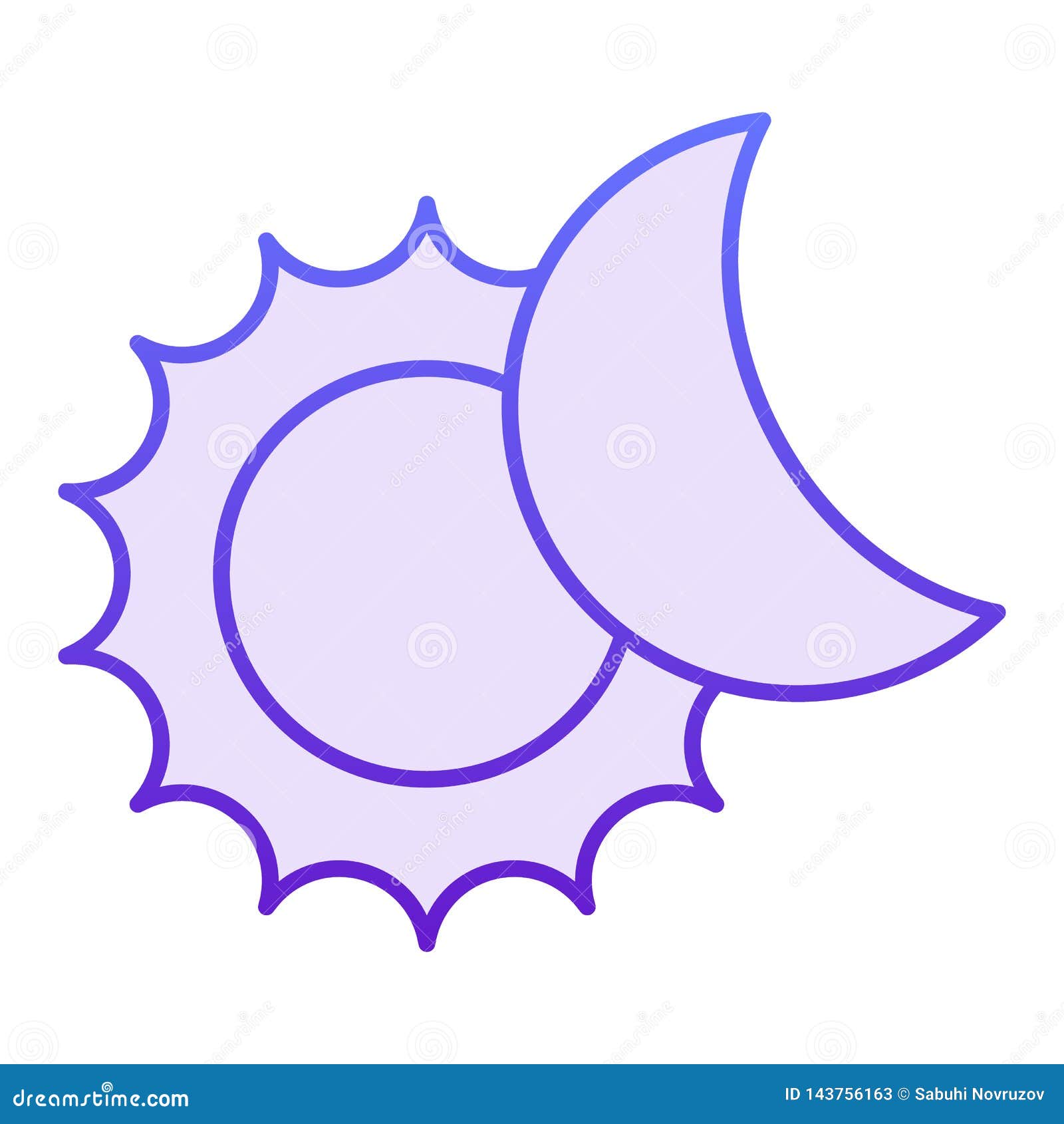 Solar Eclipse Flat Icon. Astronomy Violet Icons in Trendy Flat Style ...