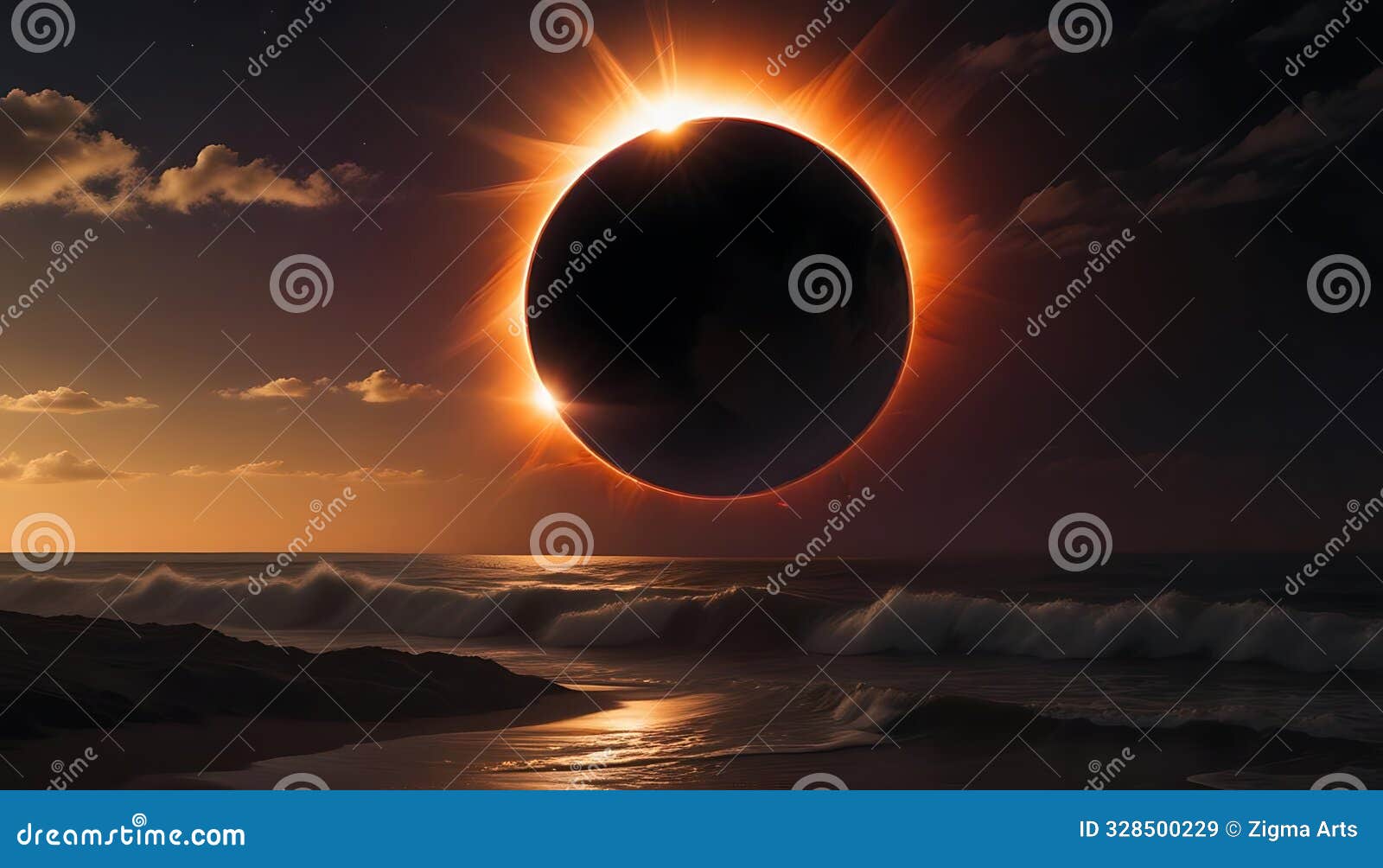 Solar Eclipse Full Moon is an Astronomical Phenomenon. Realistic ...