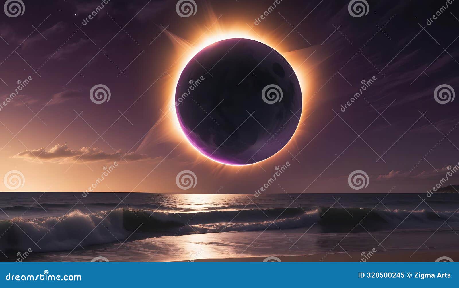 Solar Eclipse Full Moon is an Astronomical Phenomenon. Realistic ...