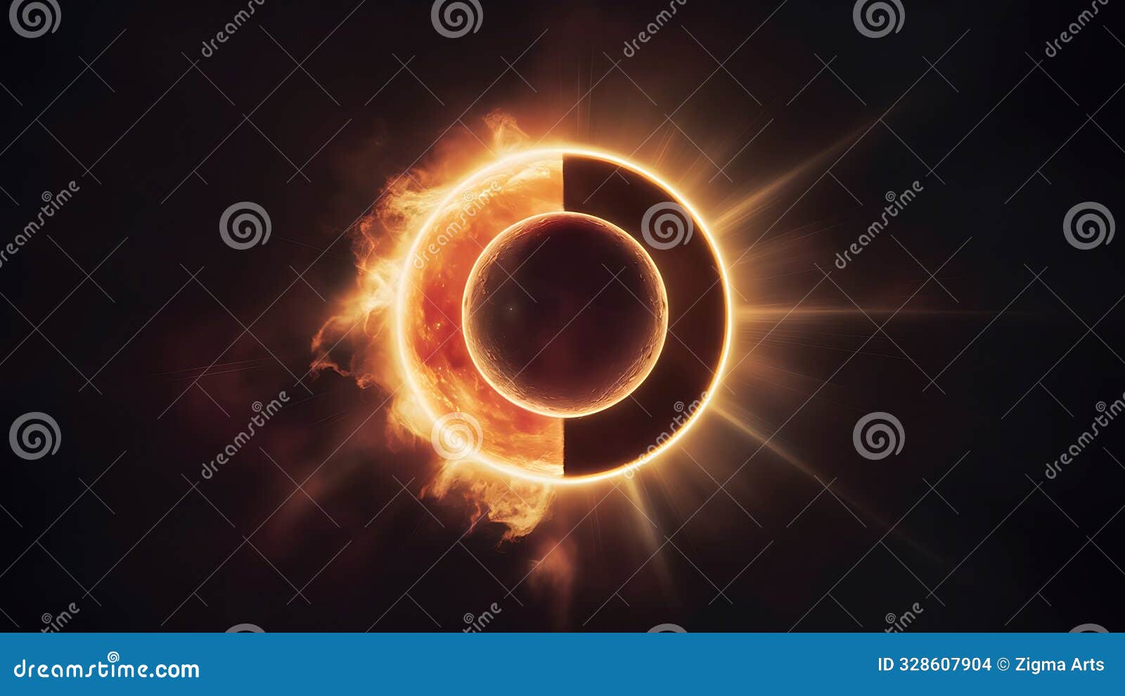 Solar Eclipse Full Moon is an Astronomical Phenomenon. Realistic ...