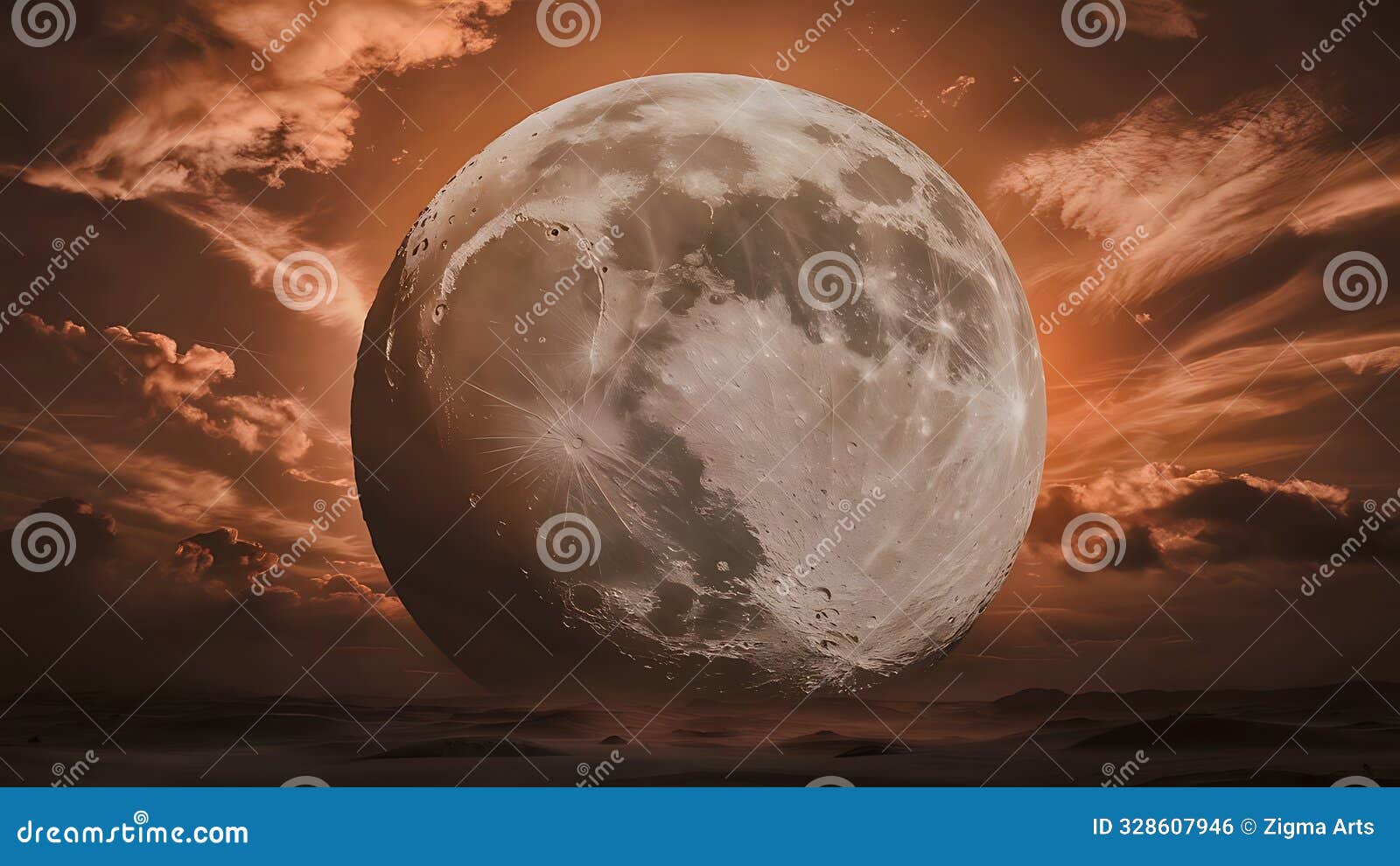 Solar Eclipse Full Moon is an Astronomical Phenomenon. Realistic ...