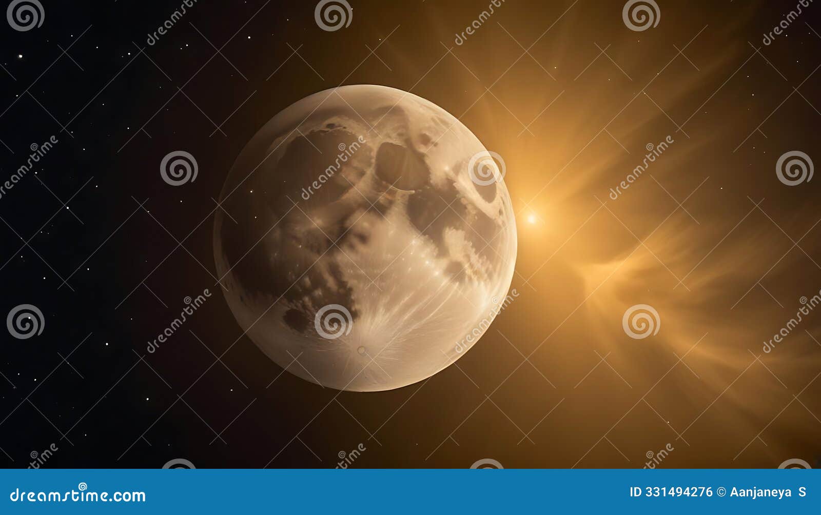 Solar Eclipse Full Moon is an Astronomical Phenomenon. Realistic ...