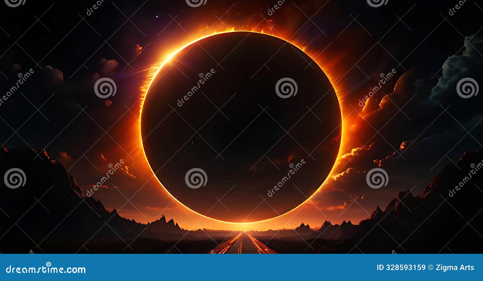 Solar Eclipse Full Moon is an Astronomical Phenomenon. Realistic ...