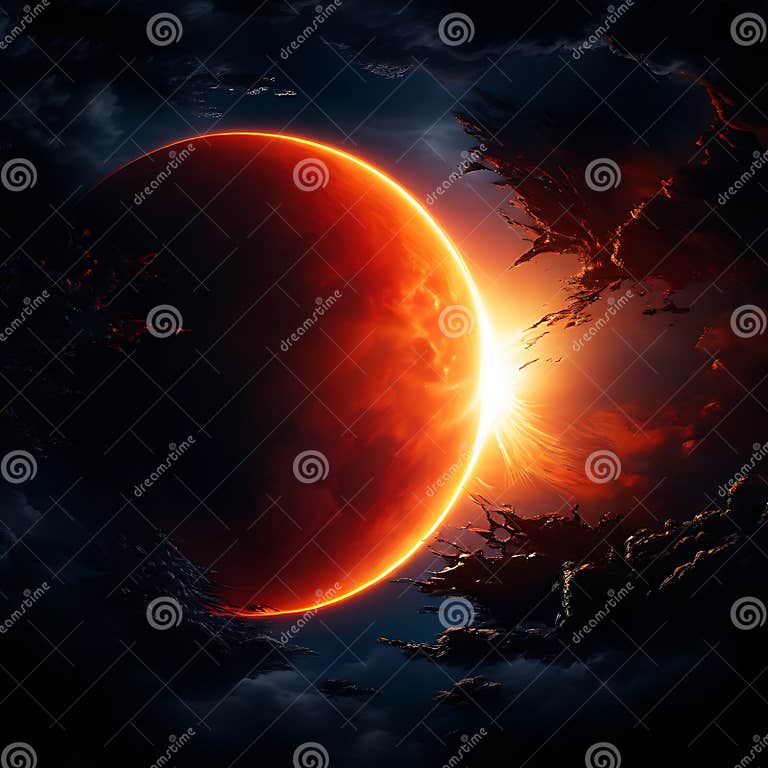 Solar Eclipse Full Moon is an Astronomical Phenomenon. Realistic ...