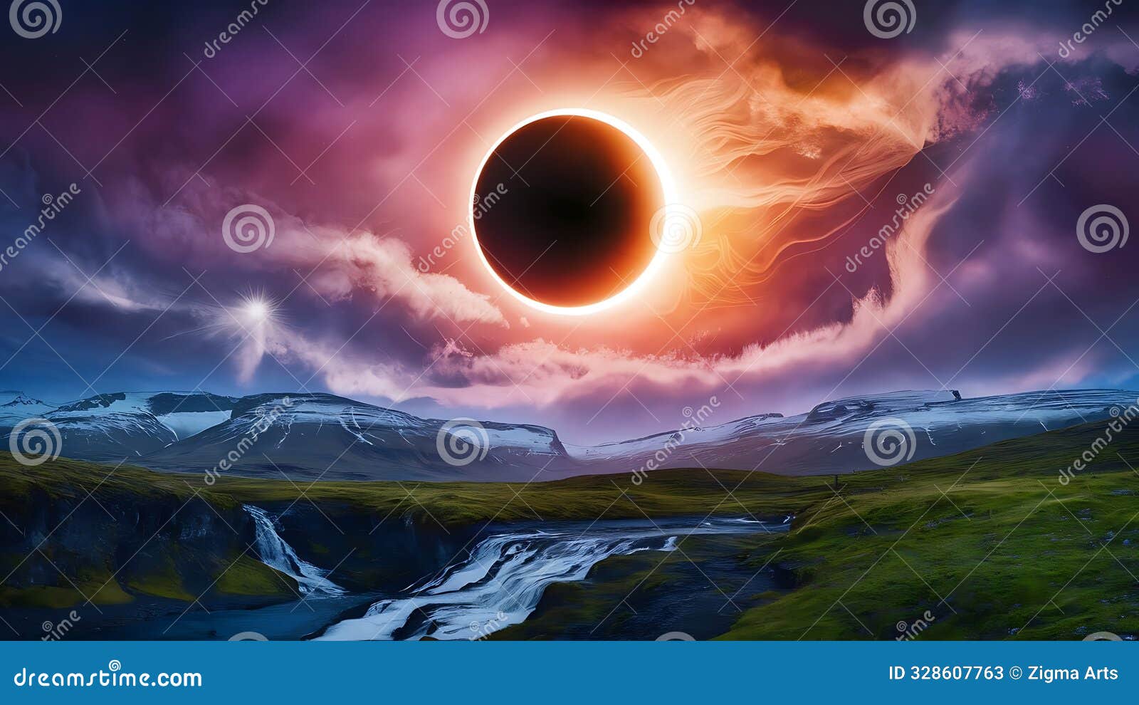 Solar Eclipse Full Moon is an Astronomical Phenomenon. Realistic ...