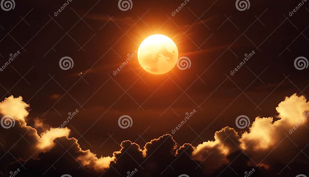 Solar Eclipse Full Moon is an Astronomical Phenomenon. Realistic ...