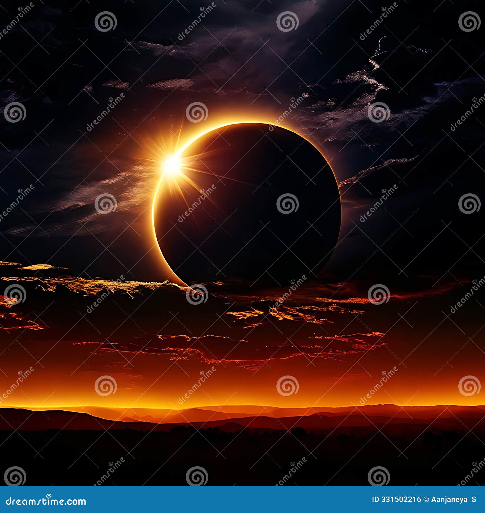 Solar Eclipse Full Moon is an Astronomical Phenomenon. Realistic ...