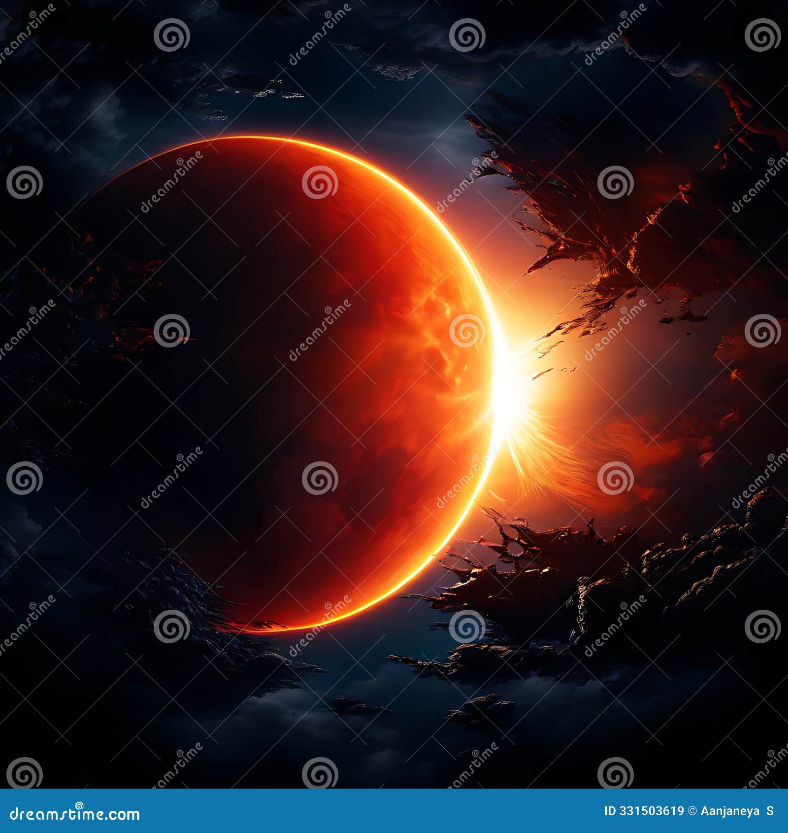 Solar Eclipse Full Moon is an Astronomical Phenomenon. Realistic ...