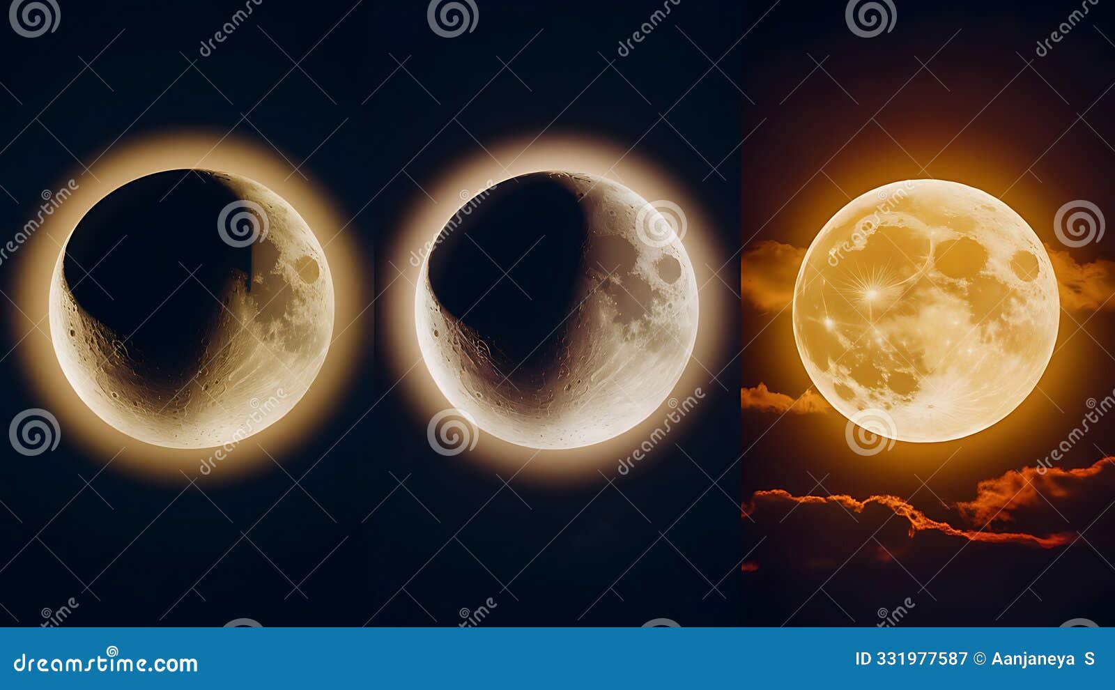 Solar Eclipse Full Moon is an Astronomical Phenomenon. Realistic ...