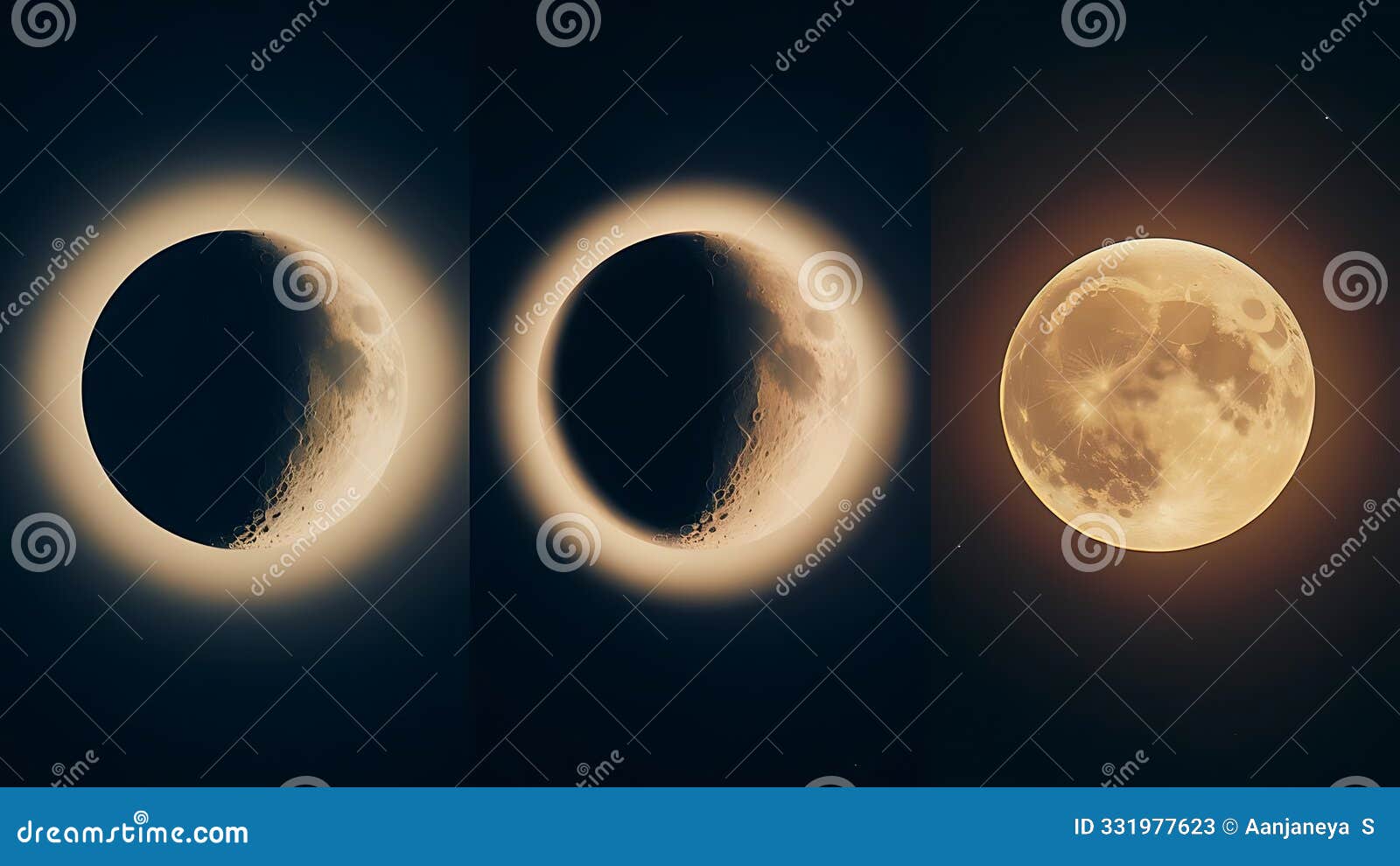 Solar Eclipse Full Moon is an Astronomical Phenomenon. Realistic ...