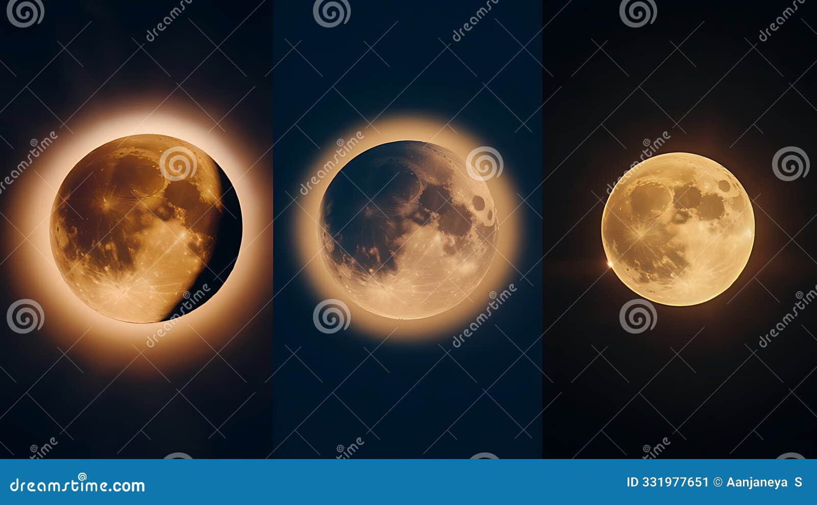 Solar Eclipse Full Moon is an Astronomical Phenomenon. Realistic ...