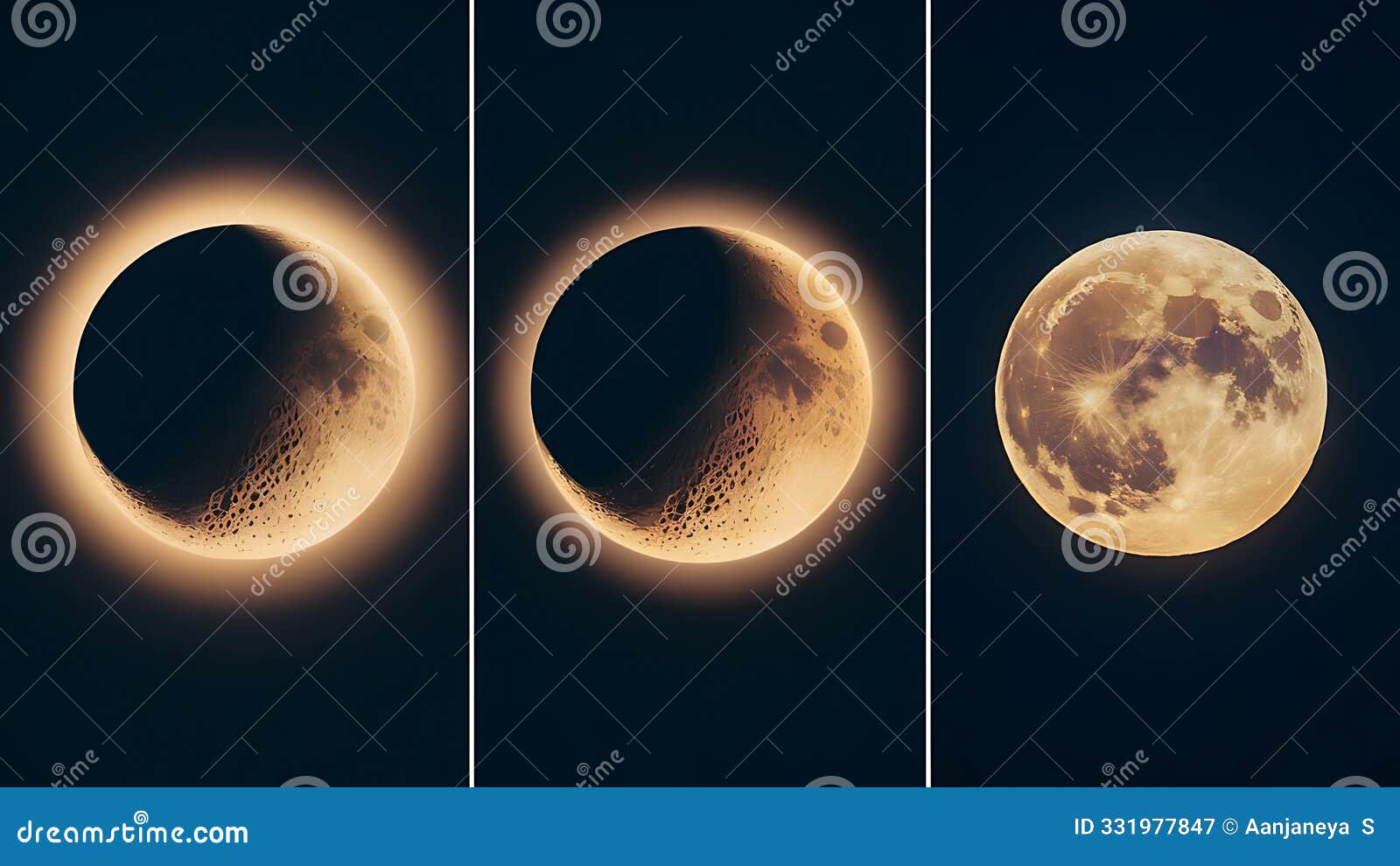 Solar Eclipse Full Moon is an Astronomical Phenomenon. Realistic ...