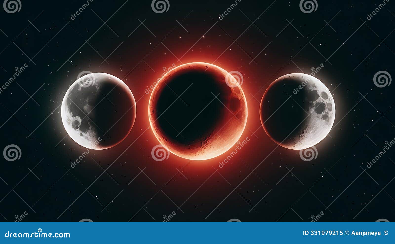 Solar Eclipse Full Moon is an Astronomical Phenomenon. Realistic ...