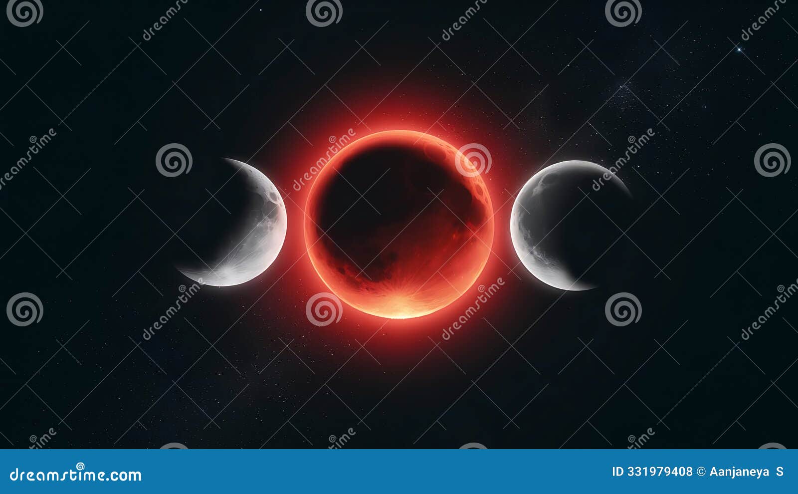 Solar Eclipse Full Moon is an Astronomical Phenomenon. Realistic ...