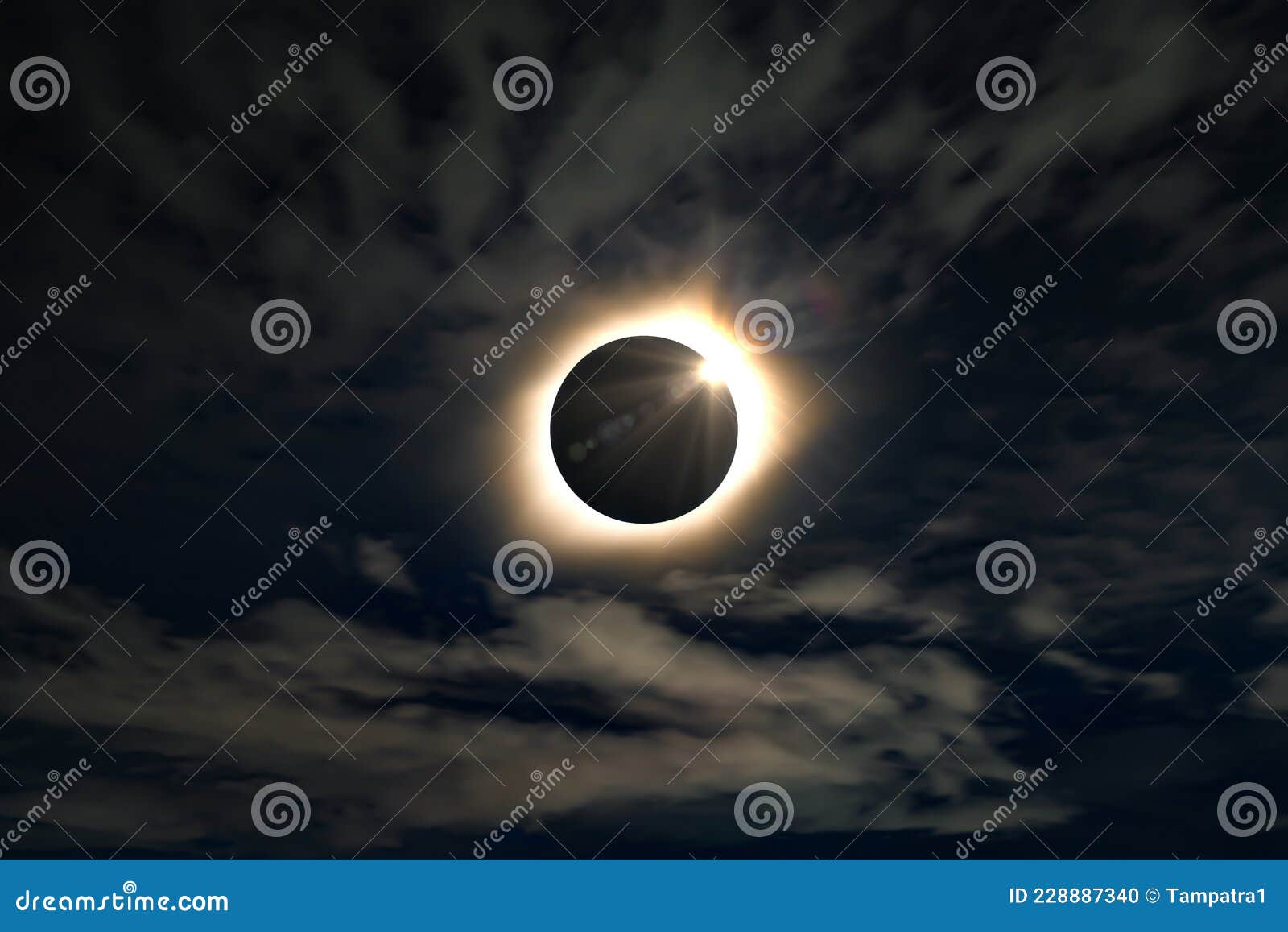 Solar Eclipse. Full Moon or Lunar with Light on Sky in Dark at Night ...