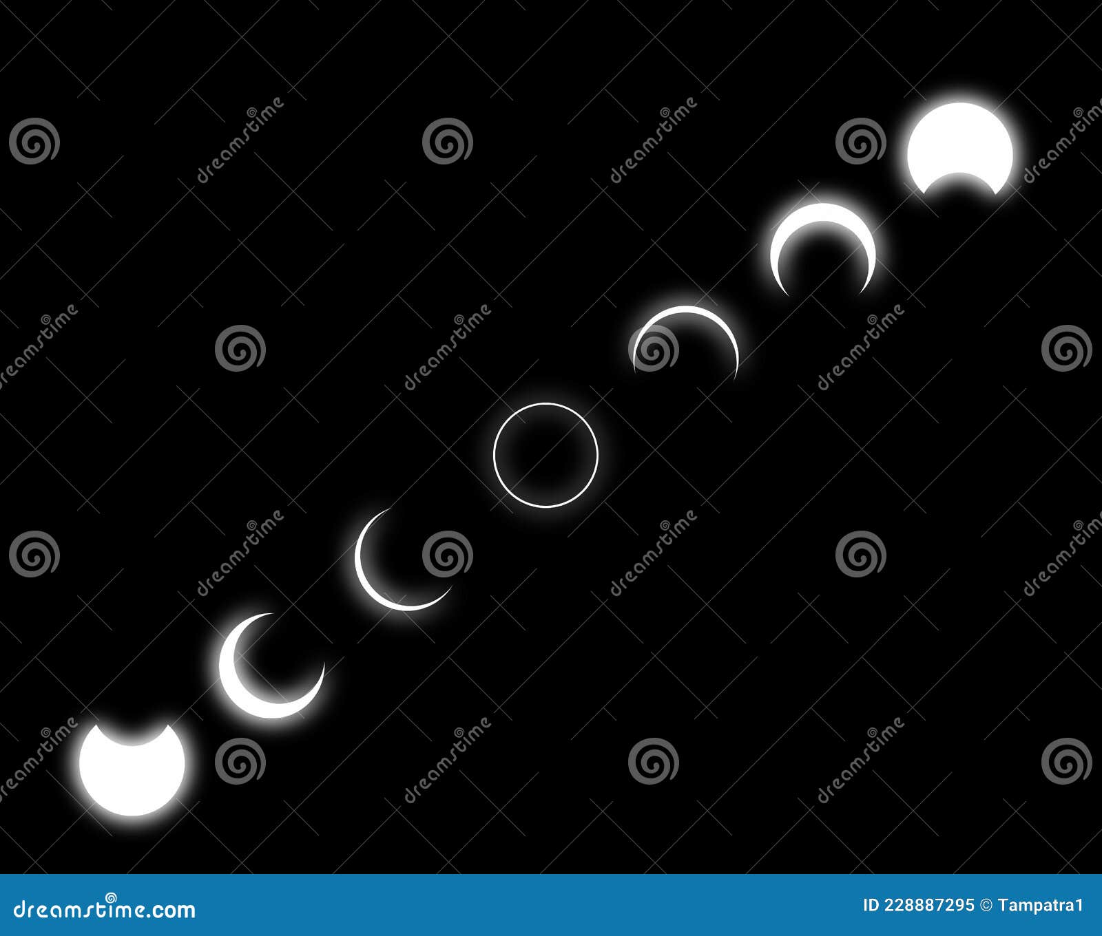 Solar Eclipse. Full Moon or Lunar with Light on Sky in Dark at Night ...