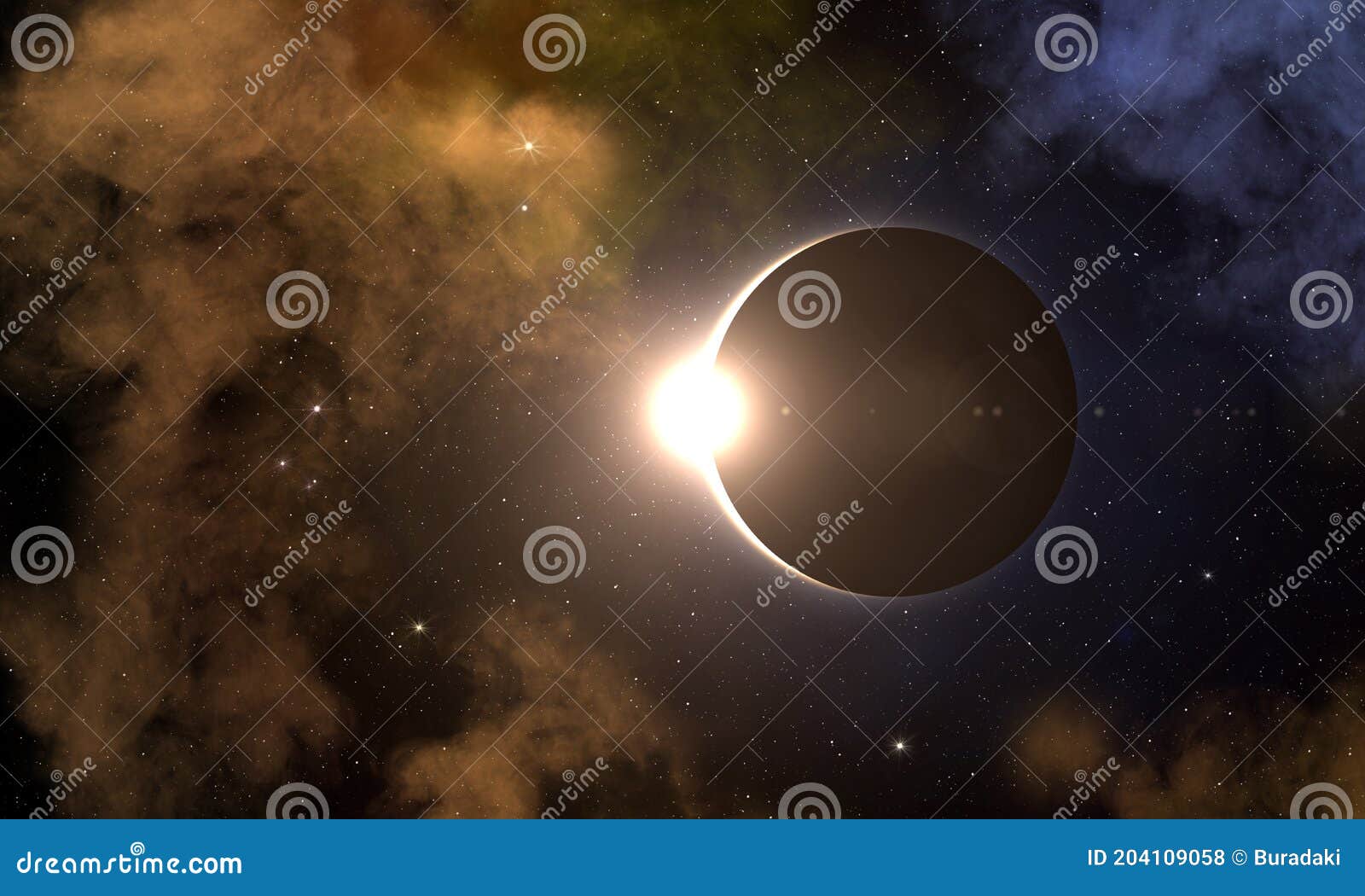 Solar Eclipse. Galaxy and Nebula Stock Photo - Image of glow, science ...