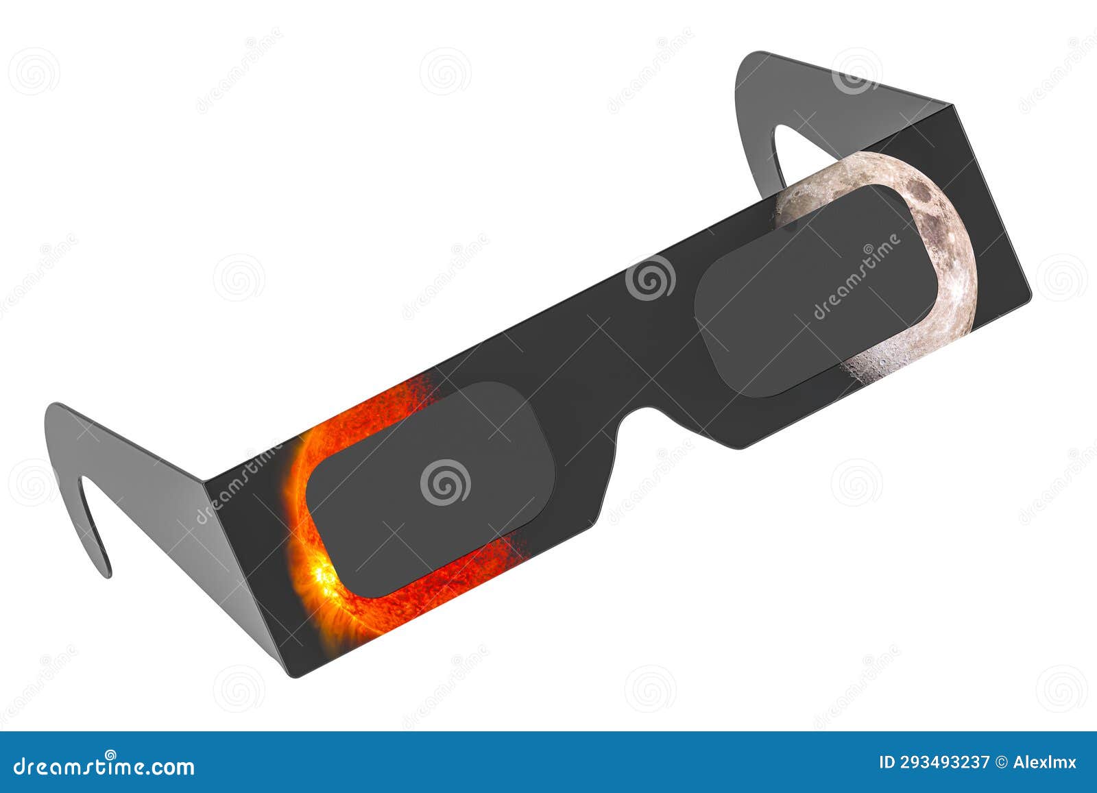 Solar Eclipse Glasses, Closeup. 3D Rendering Stock Illustration ...