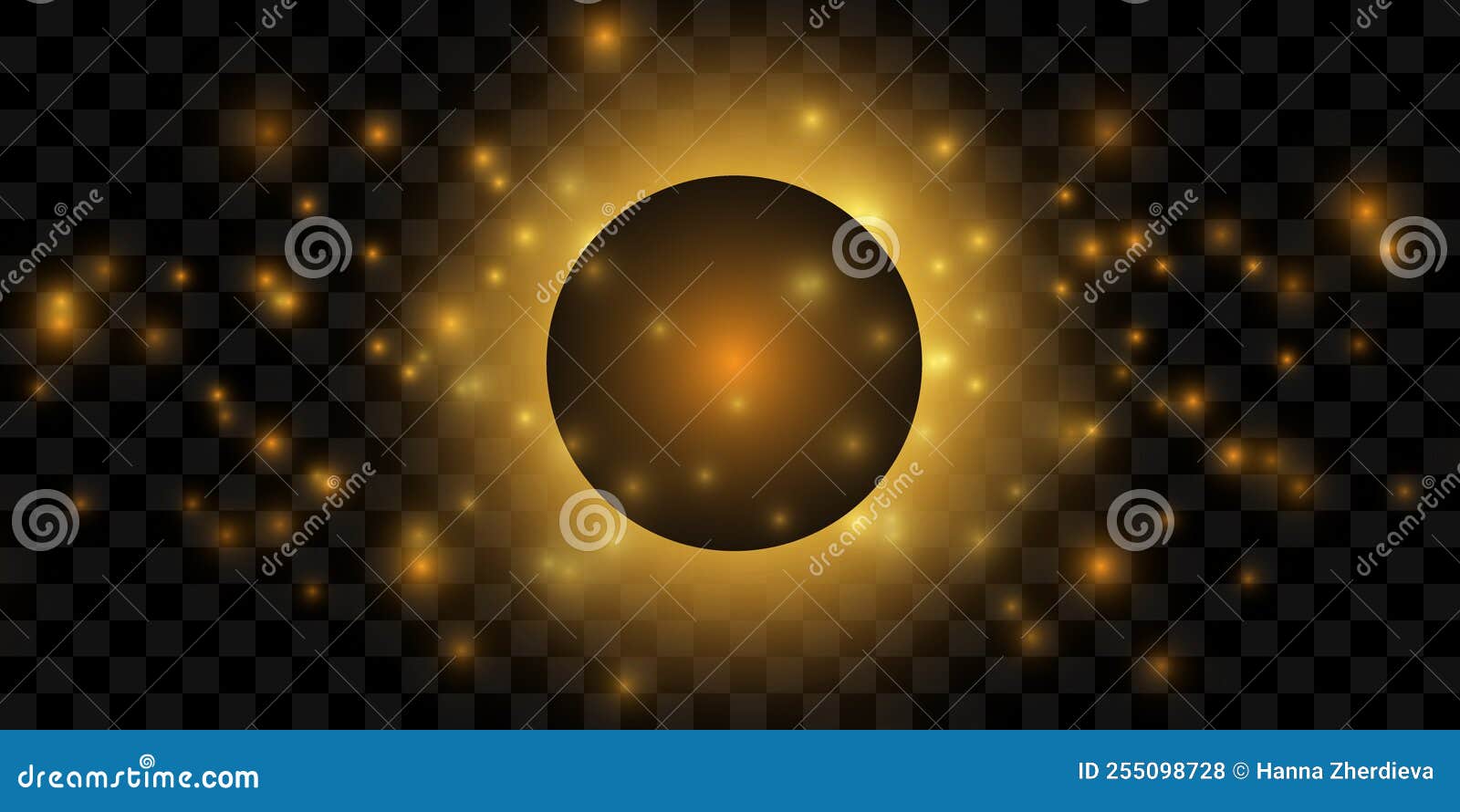Solar Eclipse with Glitter and Dust Isolated on Transparent Background ...