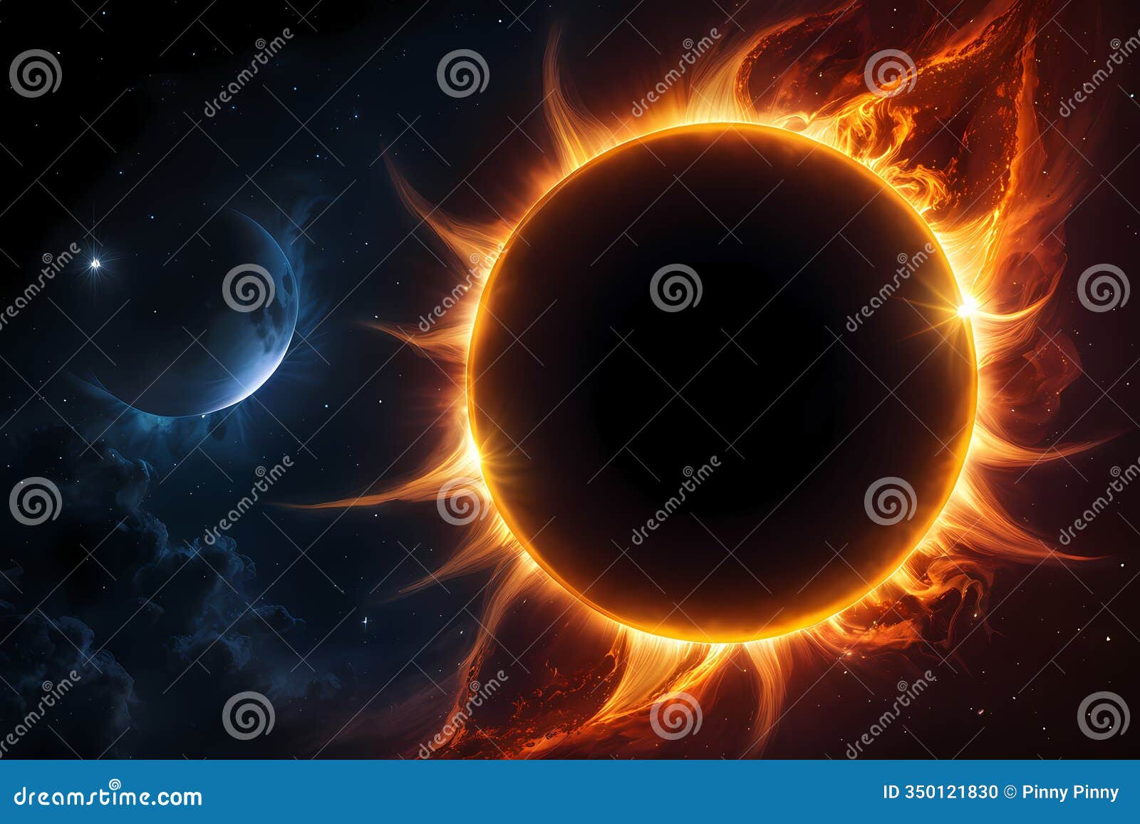 A Solar Eclipse with Glowing Edges, and a Star Filled Gradient ...