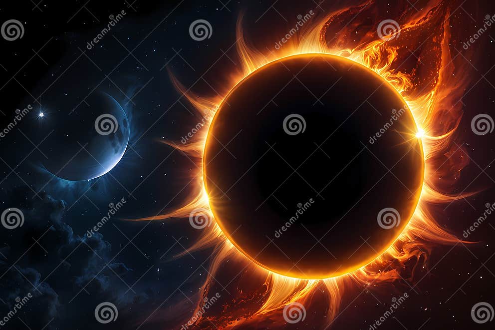 A Solar Eclipse with Glowing Edges, and a Star Filled Gradient ...