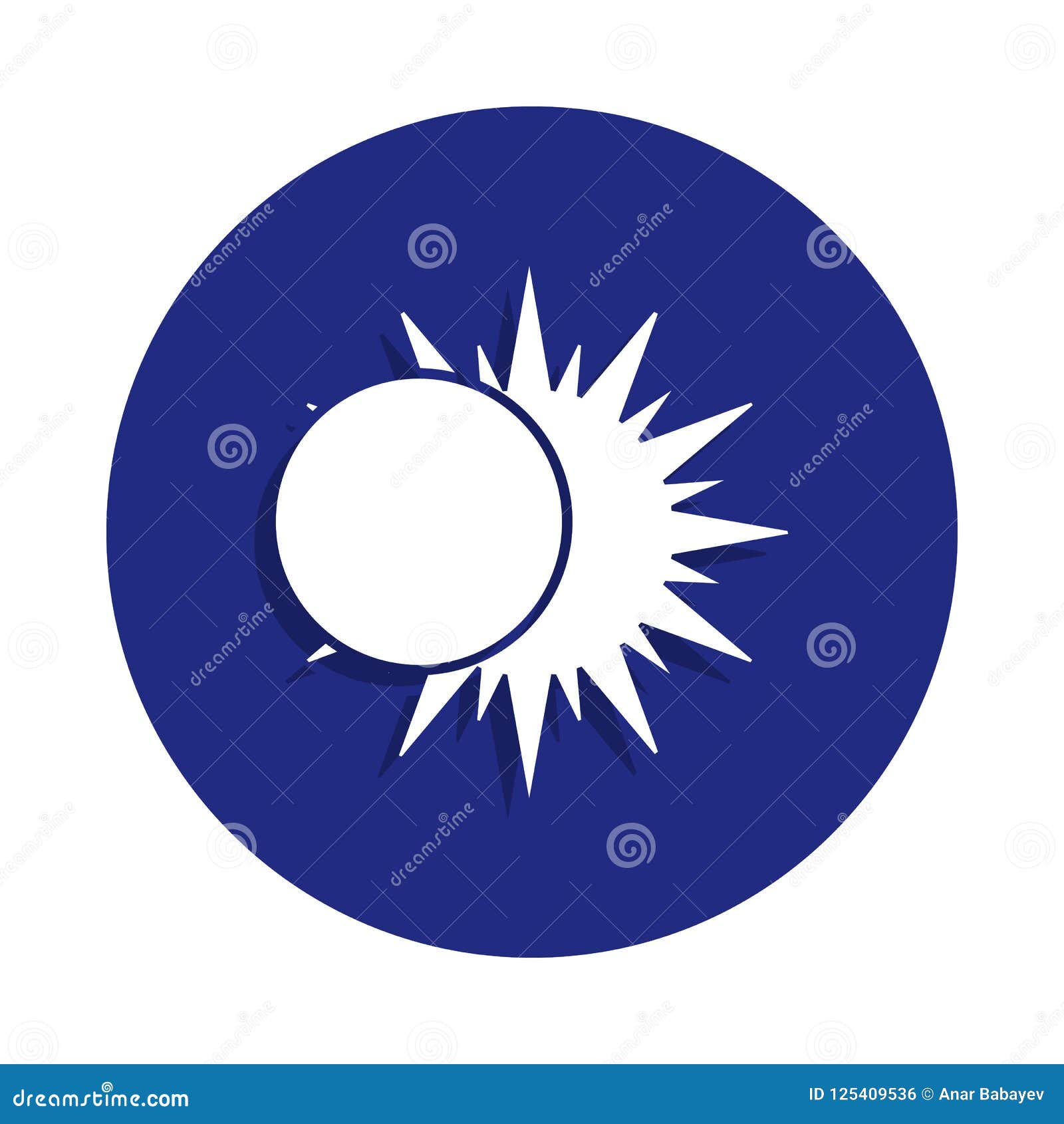 Solar Eclipse Icon in Badge Style. One of Space Collection Icon Can Be ...