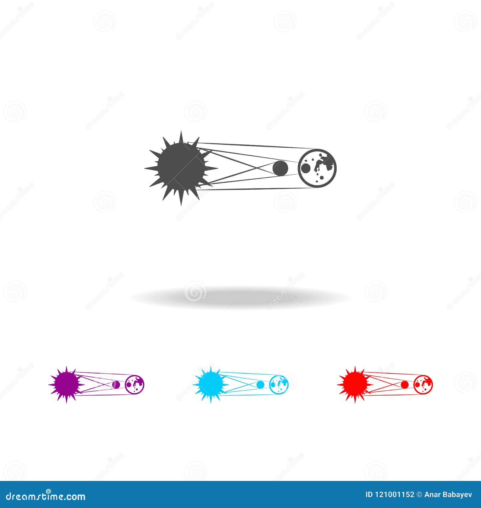 Solar Eclipse Icon. Elements of Space in Multi Colored Icons. Premium ...