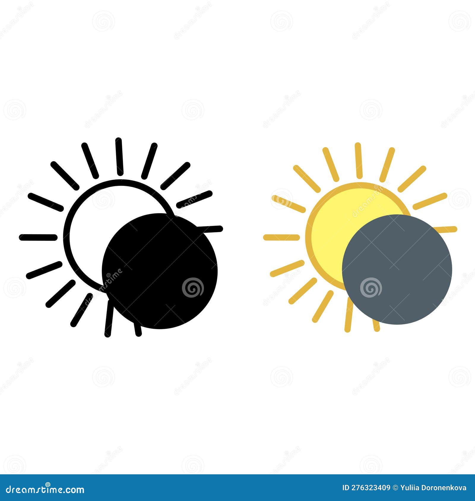 Solar eclipse icon stock vector. Illustration of flat - 276323409