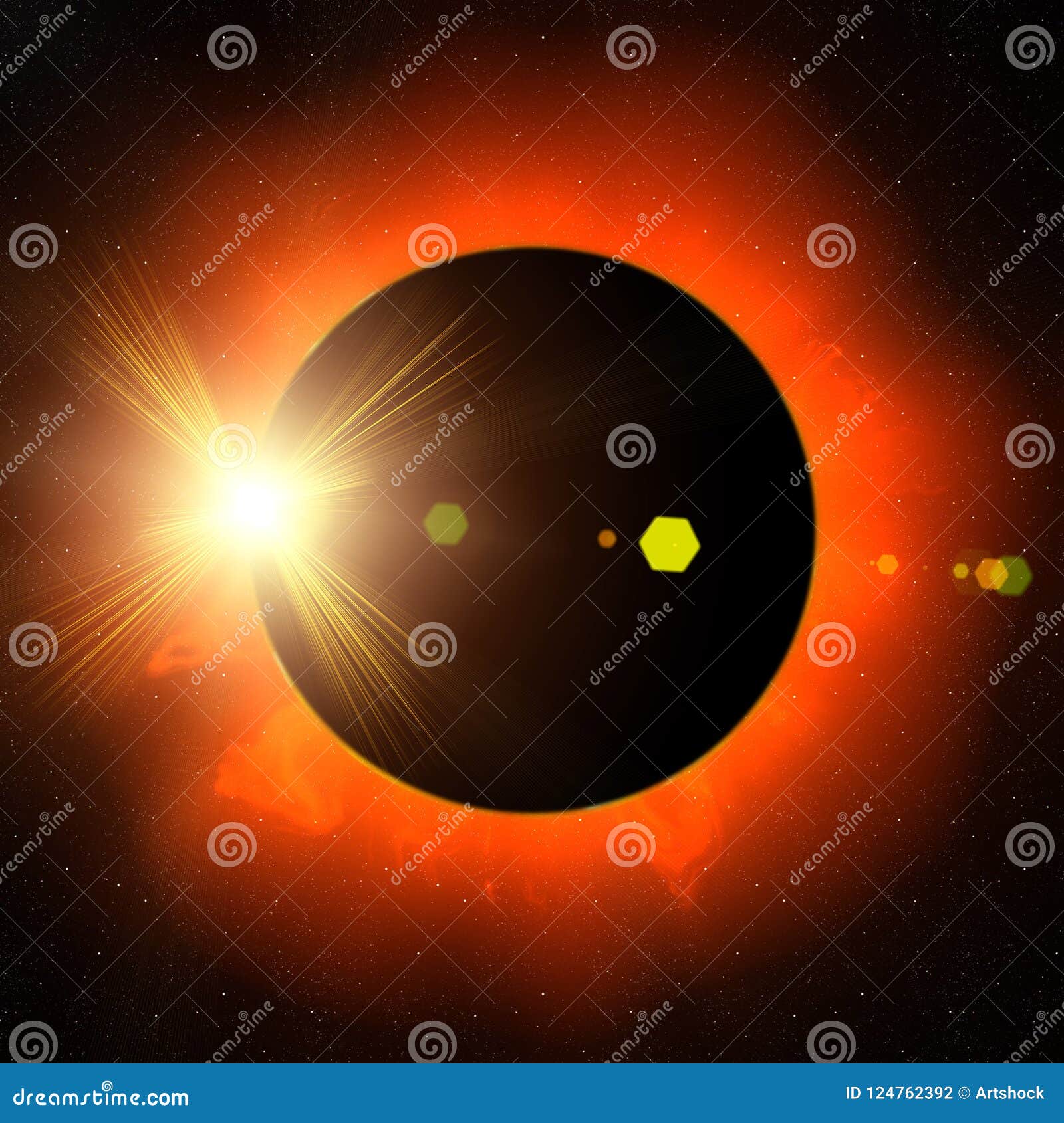 Solar Eclipse Illustration stock illustration. Illustration of glow ...