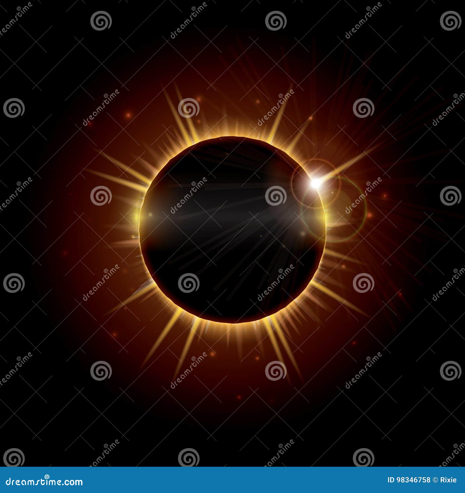 Solar eclipse stock vector. Illustration of natural, eclipse - 98346758
