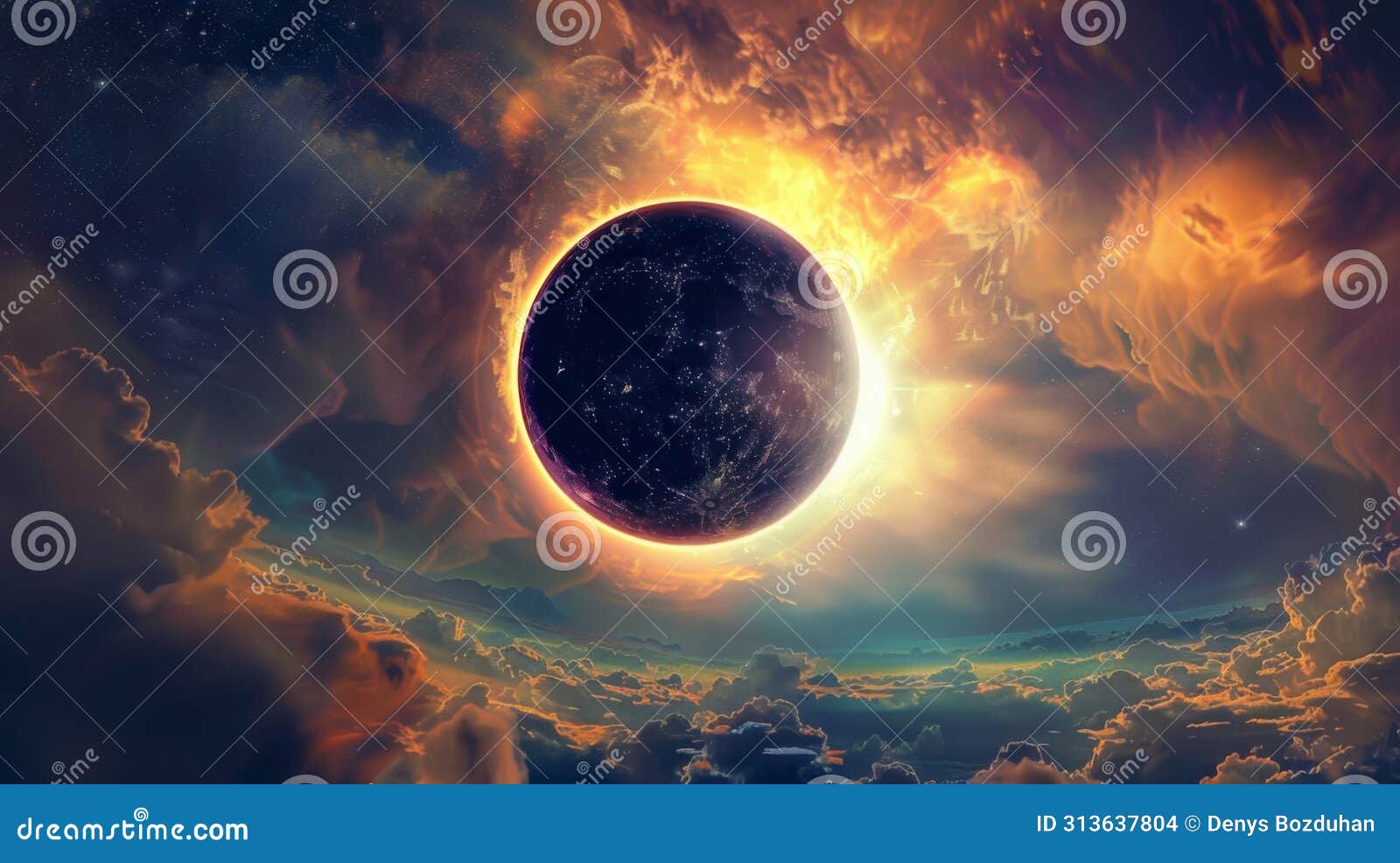 Solar Eclipse Illustration. Stock Photo - Image of event, lunar: 313637804