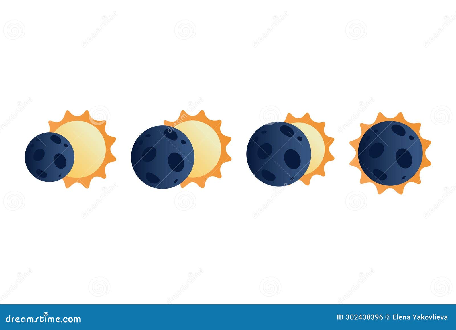 Solar Eclipse Infographics in Flat Cartoon Style Stock Vector ...
