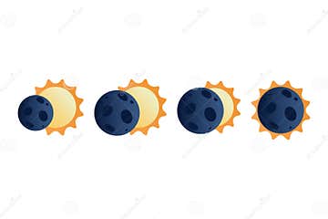 Solar Eclipse Infographics in Flat Cartoon Style Stock Vector ...