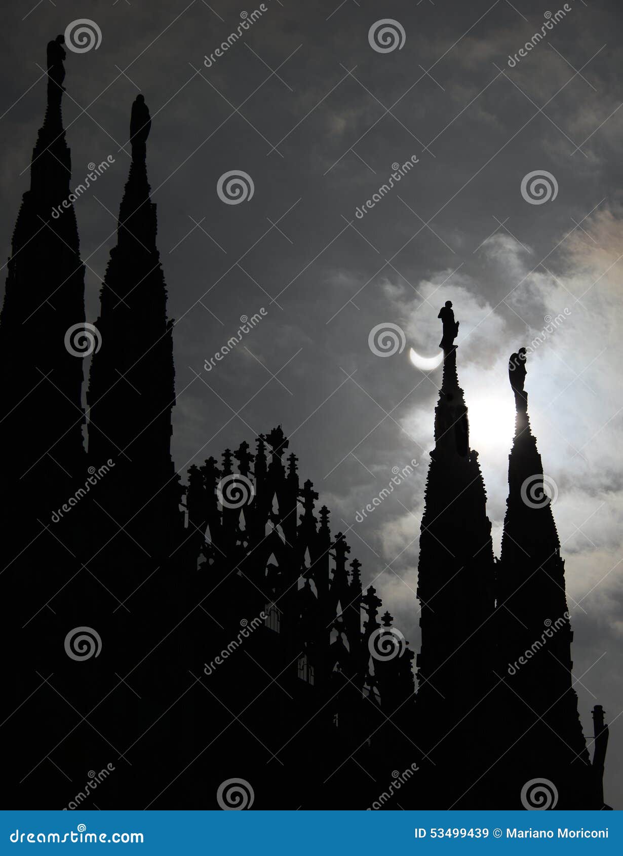 Solar eclipse milan stock image. Image of milan, cathedral - 53499439