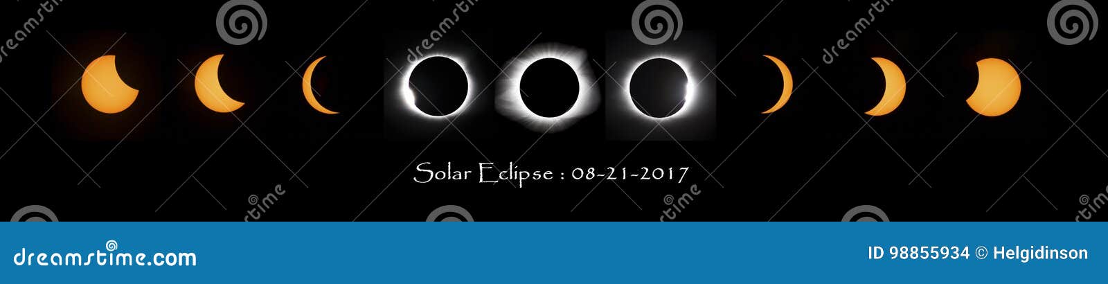 Solar eclipse montage stock illustration. Illustration of space - 98855934