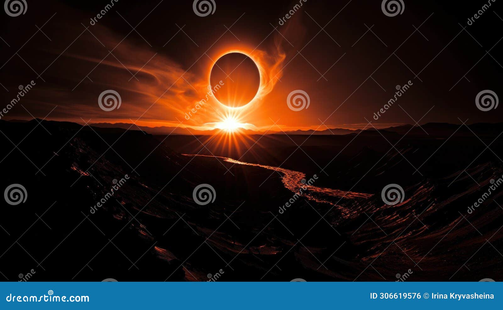Solar Eclipse, with the Moon Casting a Shadow Over the Sun and Creating ...