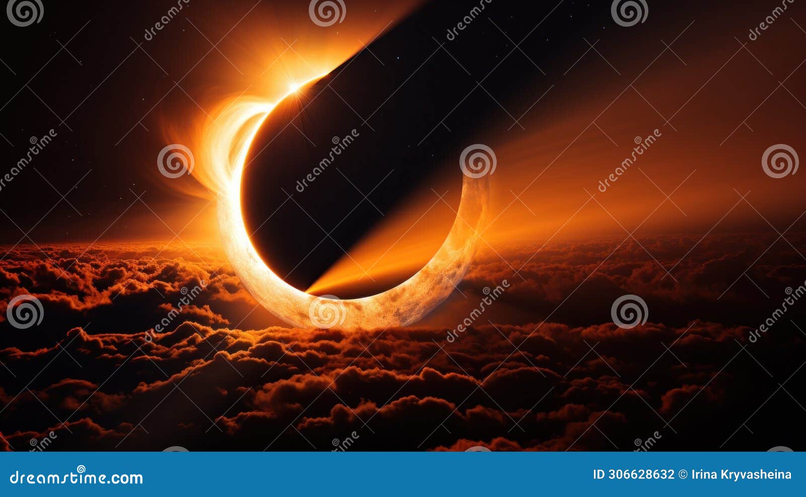 Solar Eclipse, with the Moon Casting a Shadow Over the Sun and Creating ...