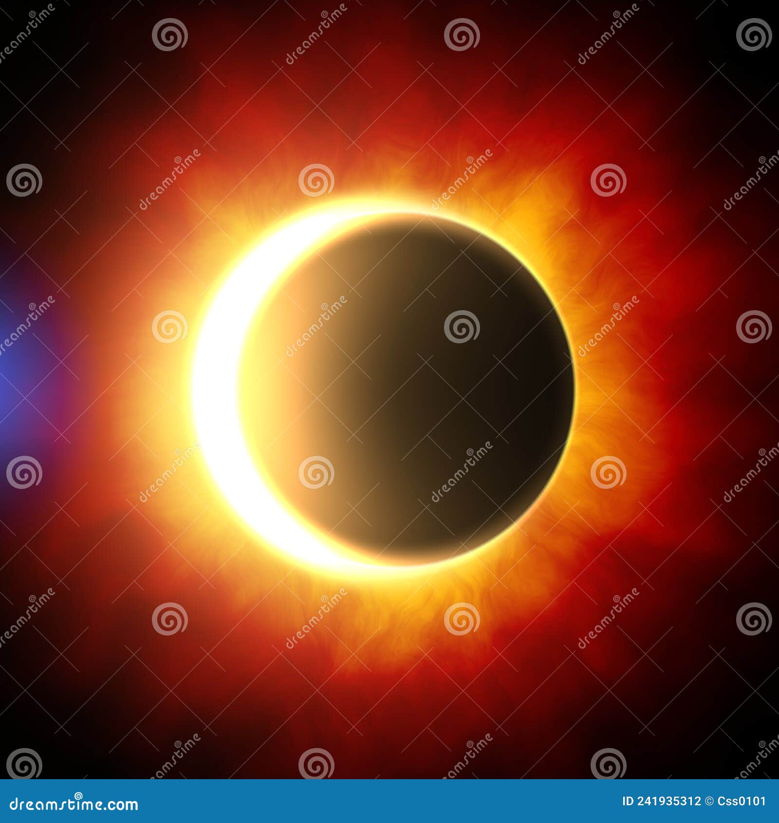 Solar Eclipse, Moon, Colorful Nebula. Moon Passes between Planet Earth ...