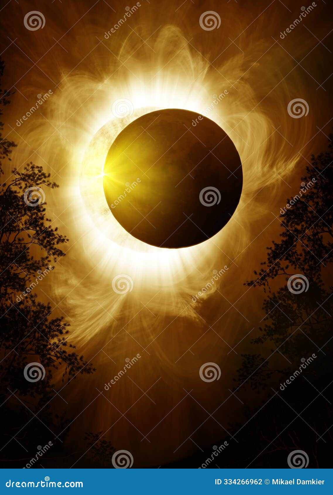 Solar Eclipse. the Moon Moving in Front of the Sun Stock Illustration ...